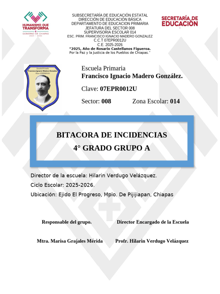 Portada Bitacora | PDF