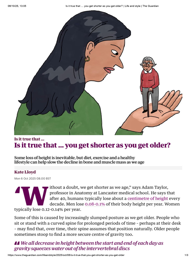Is It True That You Get Shorter As You Get Older - Life and Style - The ...