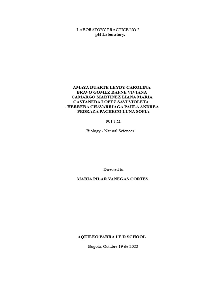 Laboratory Report No. 2 | PDF | Ph | Acid