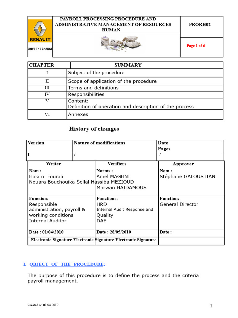 Payroll Processing Procedures for HR | PDF | Payroll | Employment