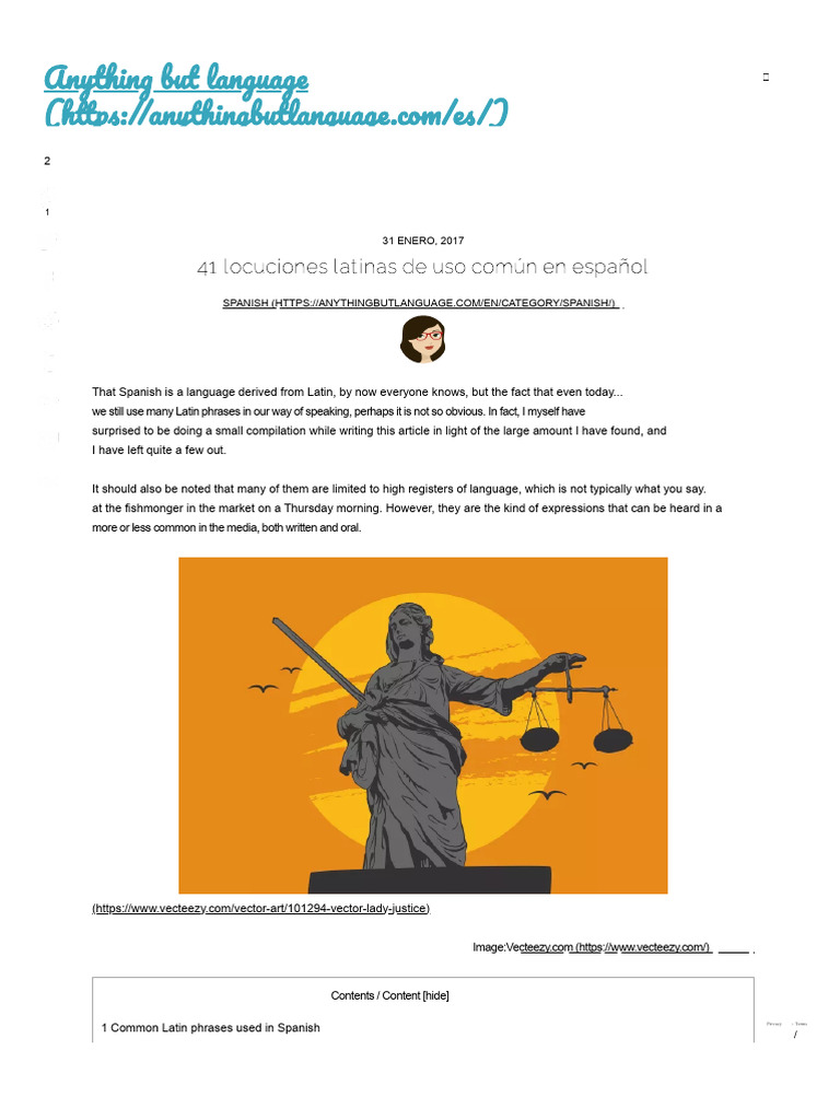 41 Common Latin Phrases Used in Spanish - Anything But Language | PDF