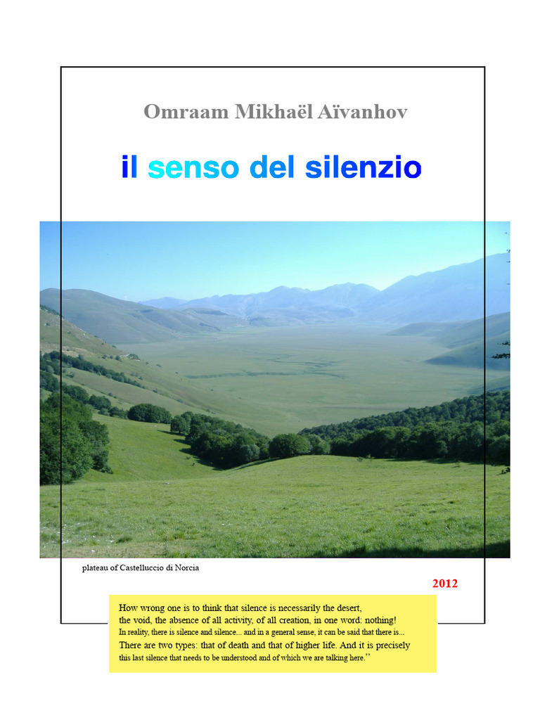 210288704 Aivanhov The Meaning of Silence Italian | PDF | Silence | Thought