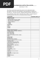 Leisure Interest Survey Checklist | PDF | Recreation | Leisure