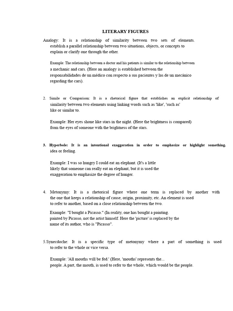 LITERARY FIGURES 33 | PDF | Metaphor | Linguistics