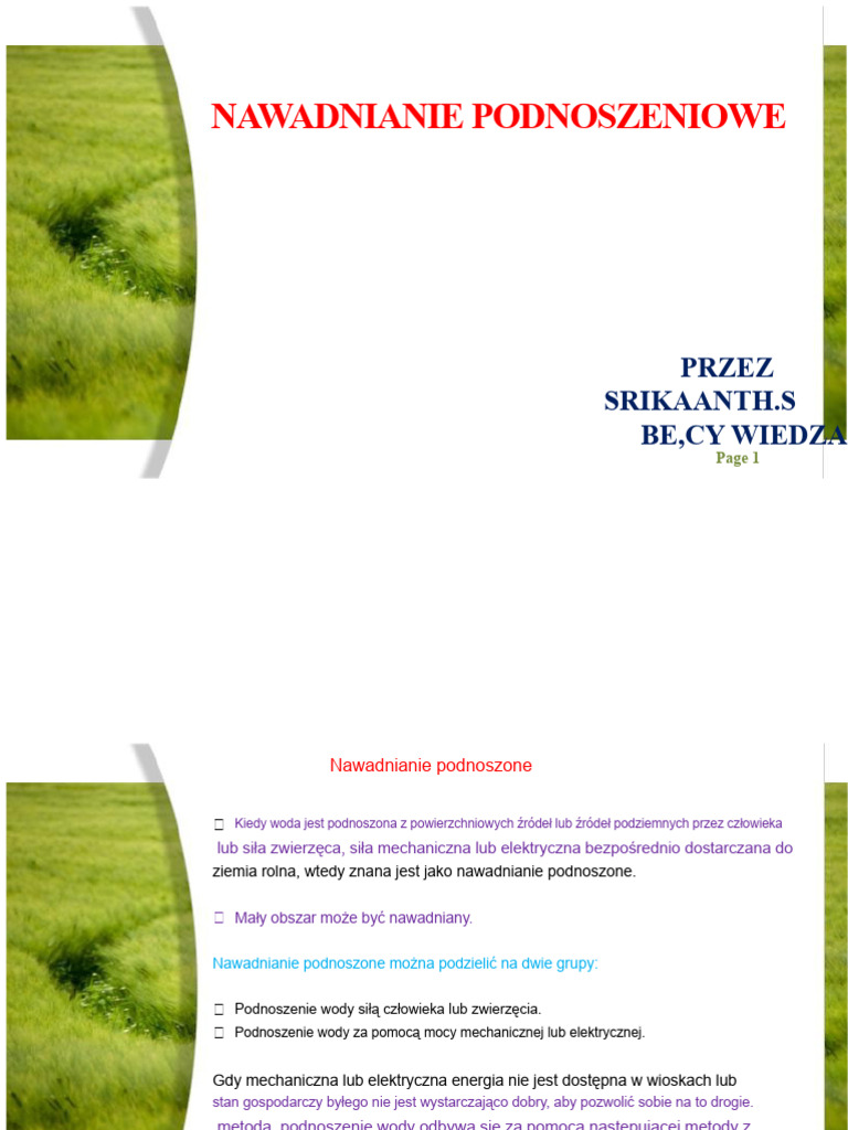 Nawadnianie Przez Podnoszenie Wody | PDF