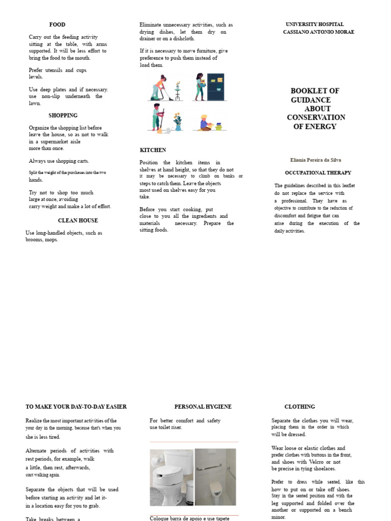 Energy Conservation Folder - Occupational Therapy | PDF