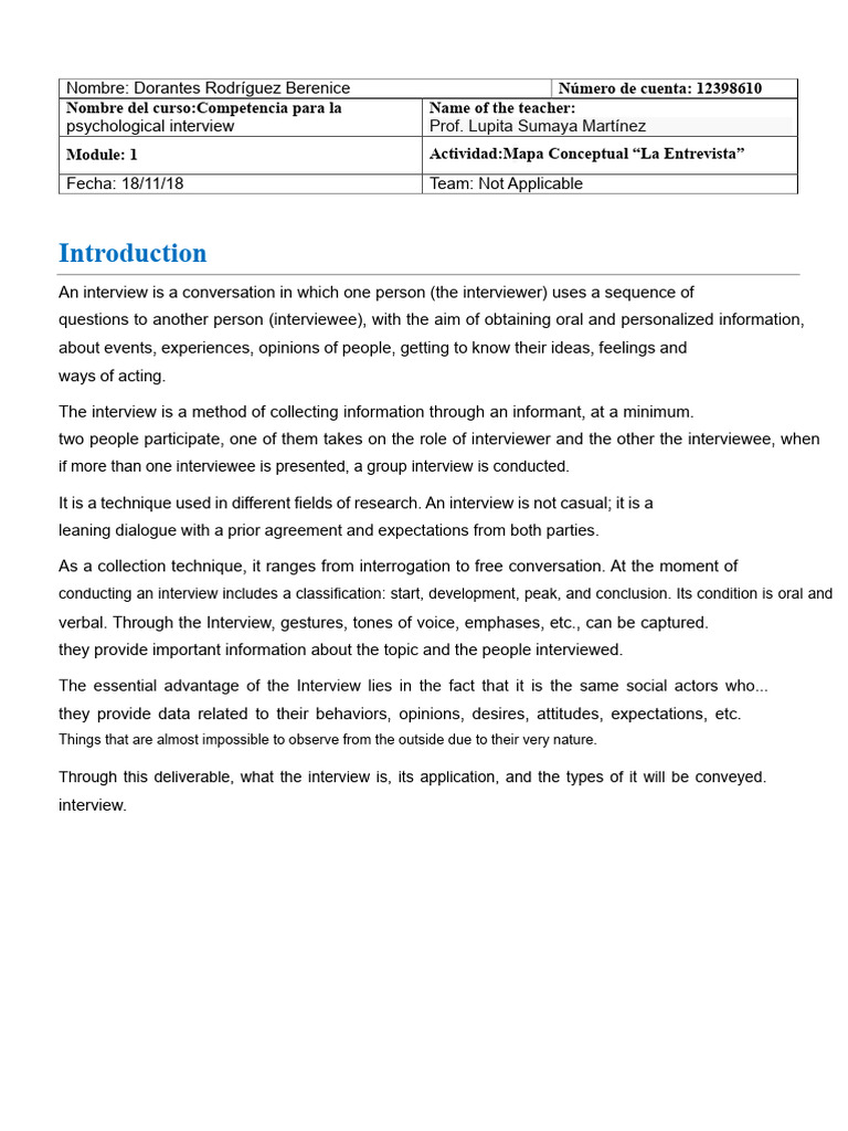 Conceptual Map The Interview | PDF | Interview | Job Interview