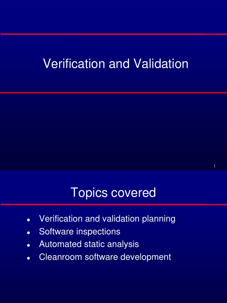 8 - Verification and Validation | PDF | Verification And Validation | C ...