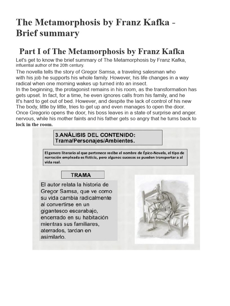 SUMMARY The Metamorphosis by Franz Kafka | PDF | The Metamorphosis