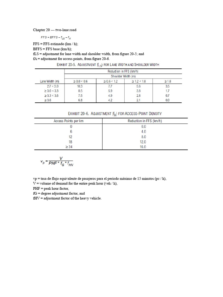 HCM 2000 Cap 20,21,23 FFS | PDF | Lane | Road