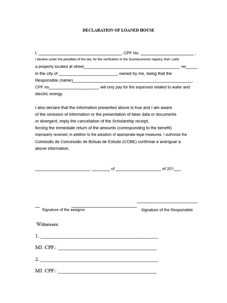 Declaration of Granted House | PDF