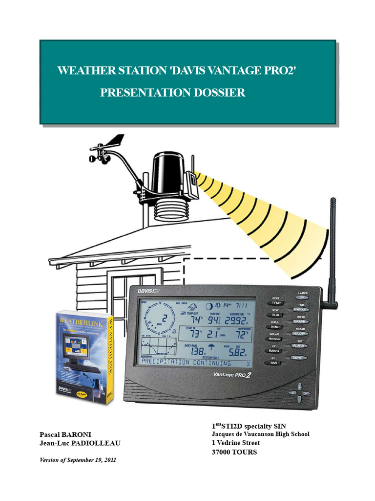 Davis Vantage Pro2 Weather Station Overview | PDF | Wind Speed | Weather