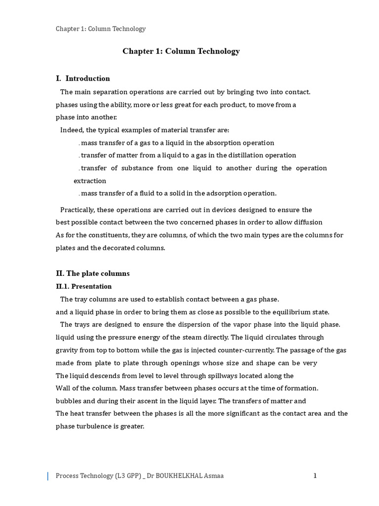 Column Technology: Types & Applications | PDF | Liquids | Phase (Matter)