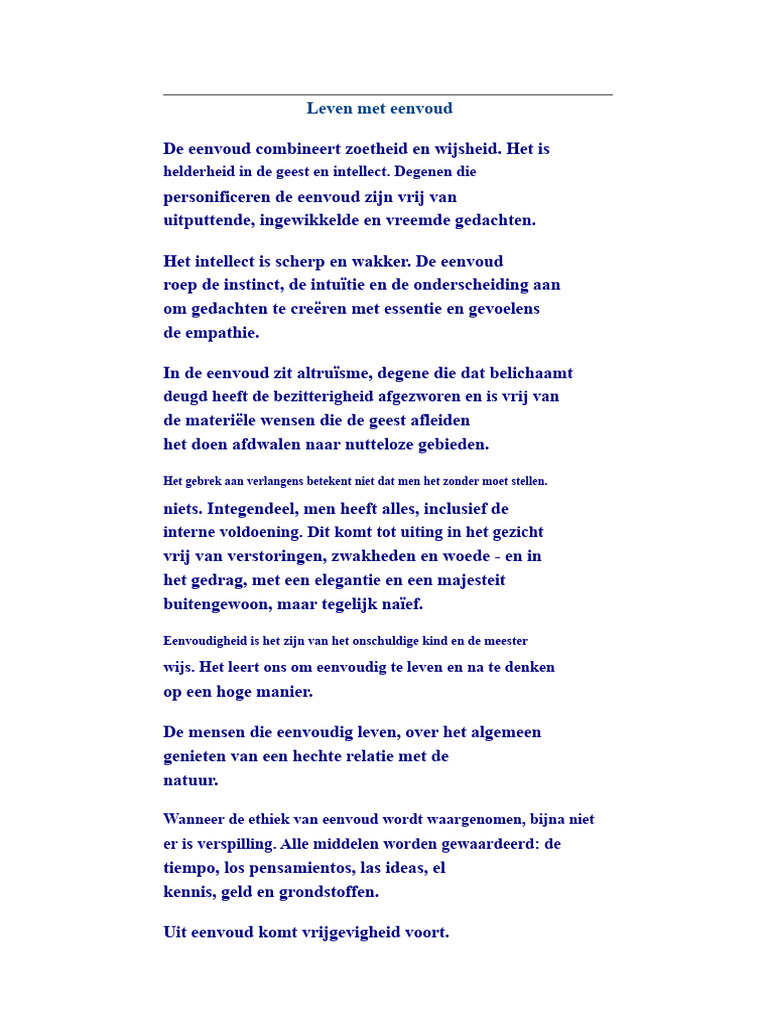 Leven Met Eenvoud | PDF