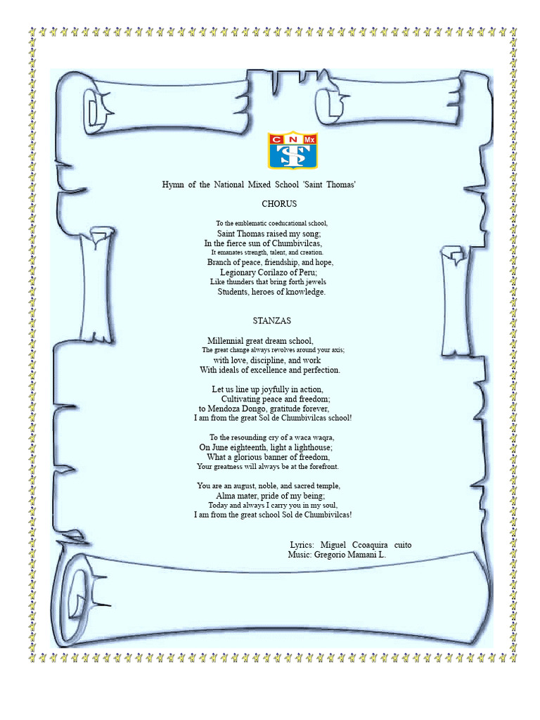 Hymn of The Mixed School | PDF