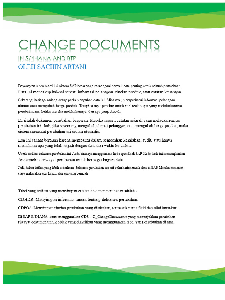Ubah Dokumen Di SAP ECC, S4HANA Dan BTP | PDF