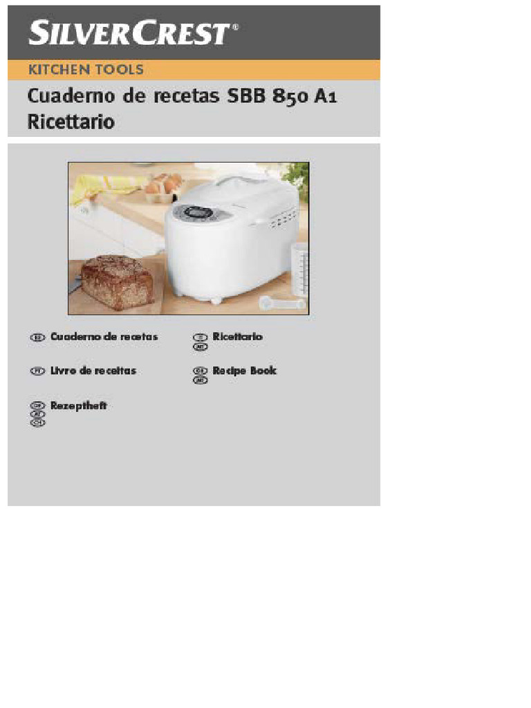LIDL SBB 850 A1 Bread Maker Recipe Book 2 | PDF | Breads | Gluten