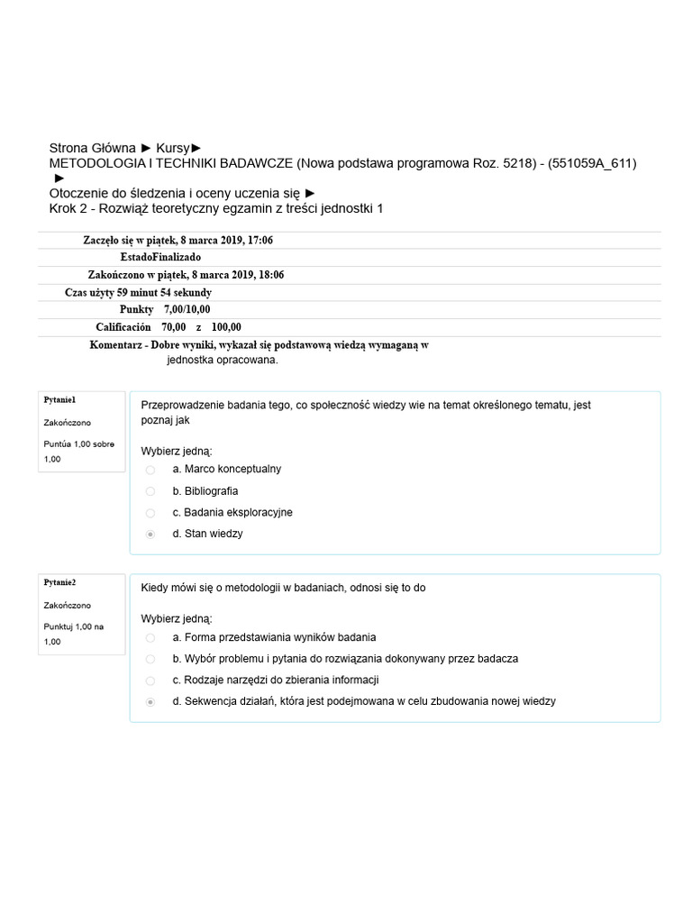 Krok 2 - Rozwiąż egzamin teoretyczny z treści jednostki 1 | PDF