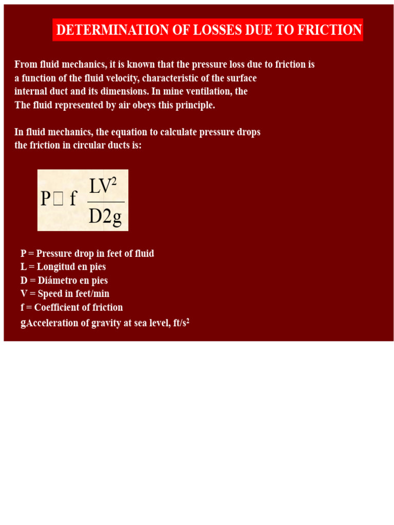 Pressure Drops Due To Friction in Mining Ducts and Ventilation Ducts ...