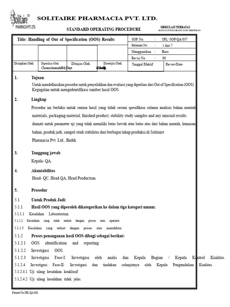 SOP-QA-037-00-OOS | PDF