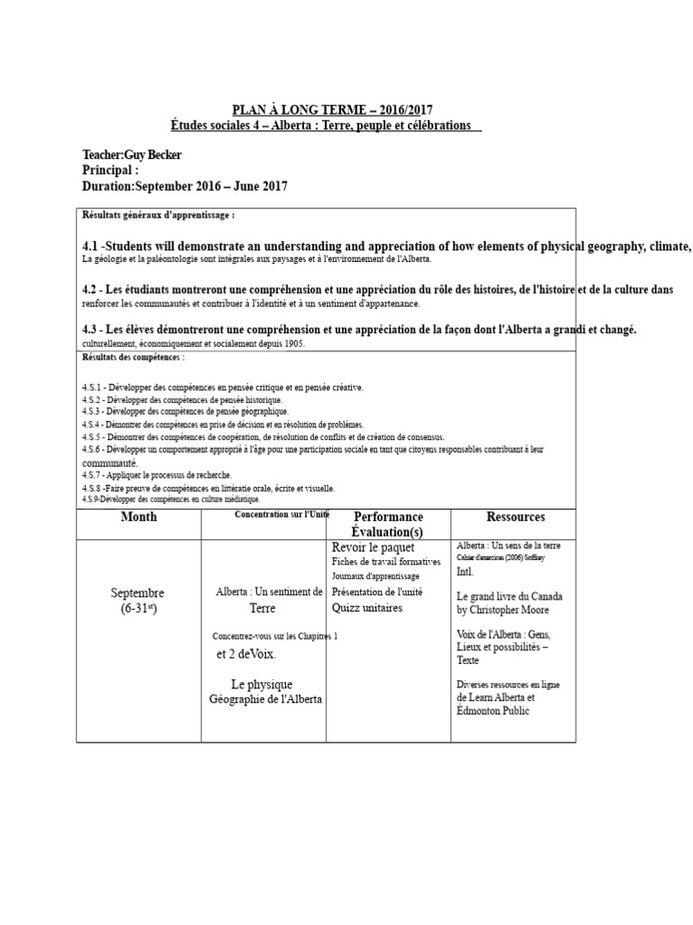 Plan d'études sociales Alberta 2016-2017 | PDF | Alberta ...