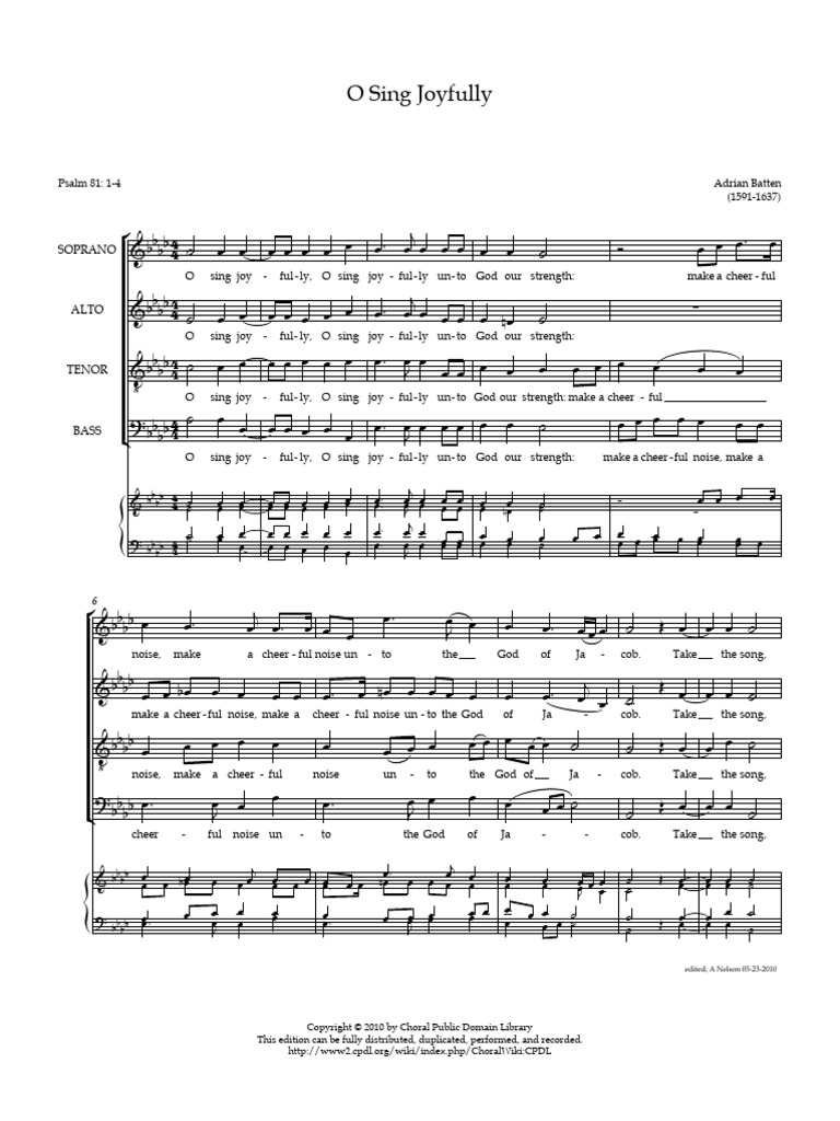 Batten O Sing Joyfully | PDF | Elements Of Music | Church Music
