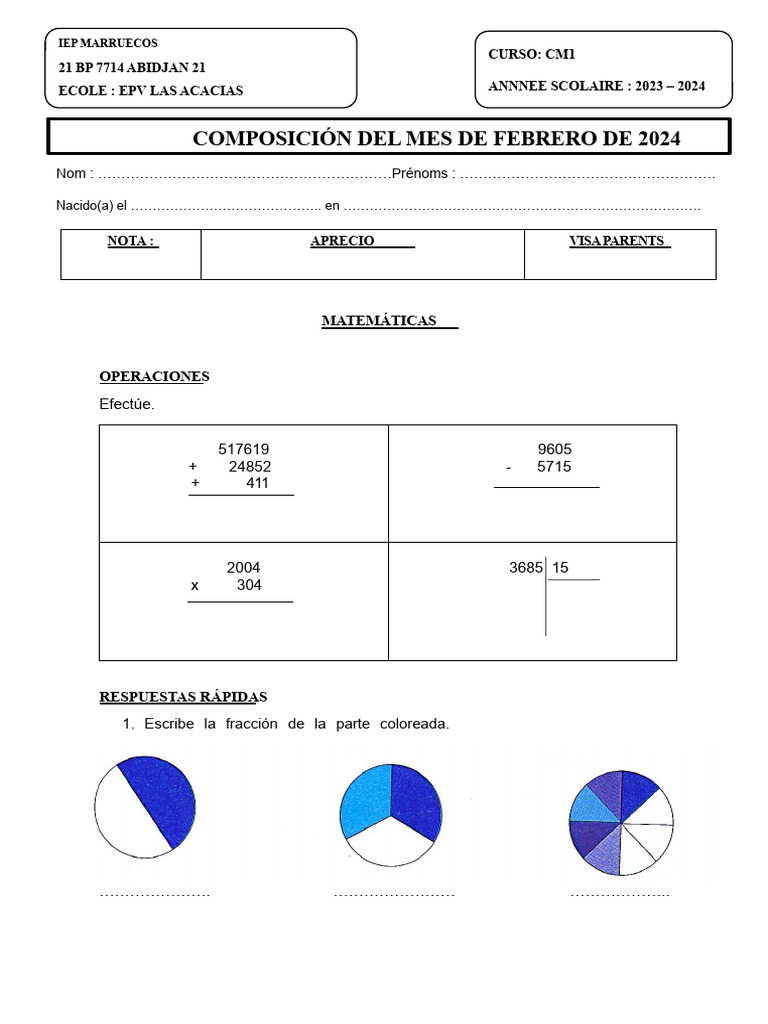 Matemáticas CM1 | PDF | Teoría de los números | Matemática Elemental