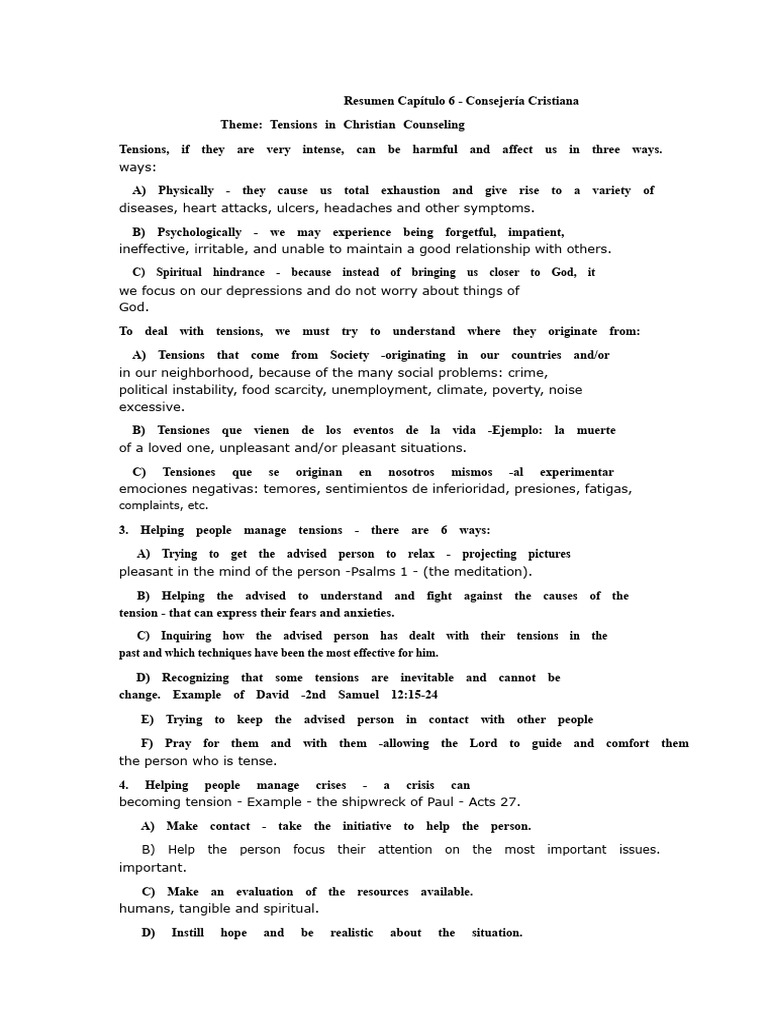 Summary Chapter 6 - Christian Counseling | PDF