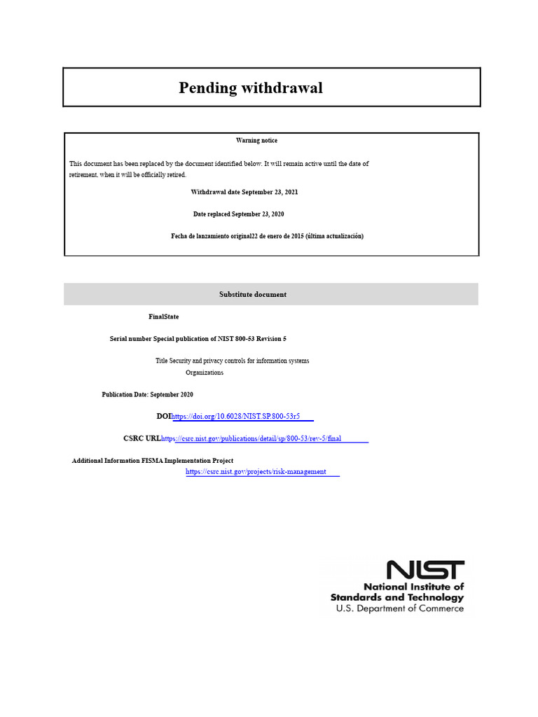 NIST.SP.800-53r4-1-100.en.es.pdf | PDF | Computer Security | Security