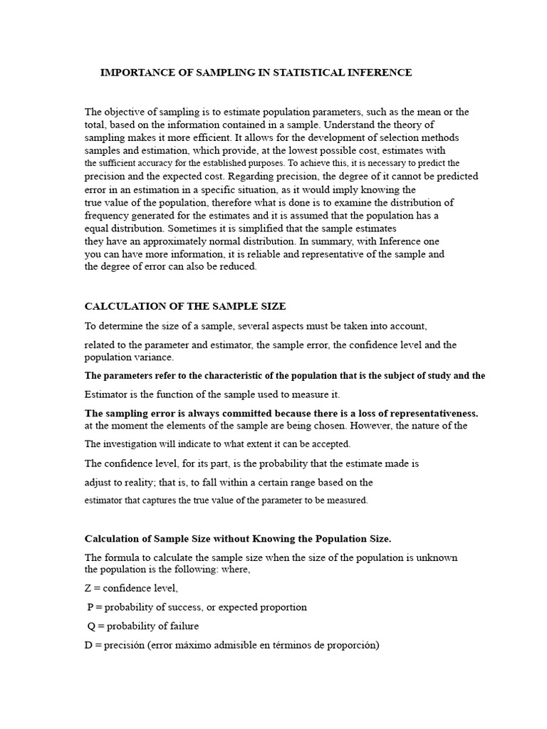 Sampling in Statistical Inference Explained | PDF