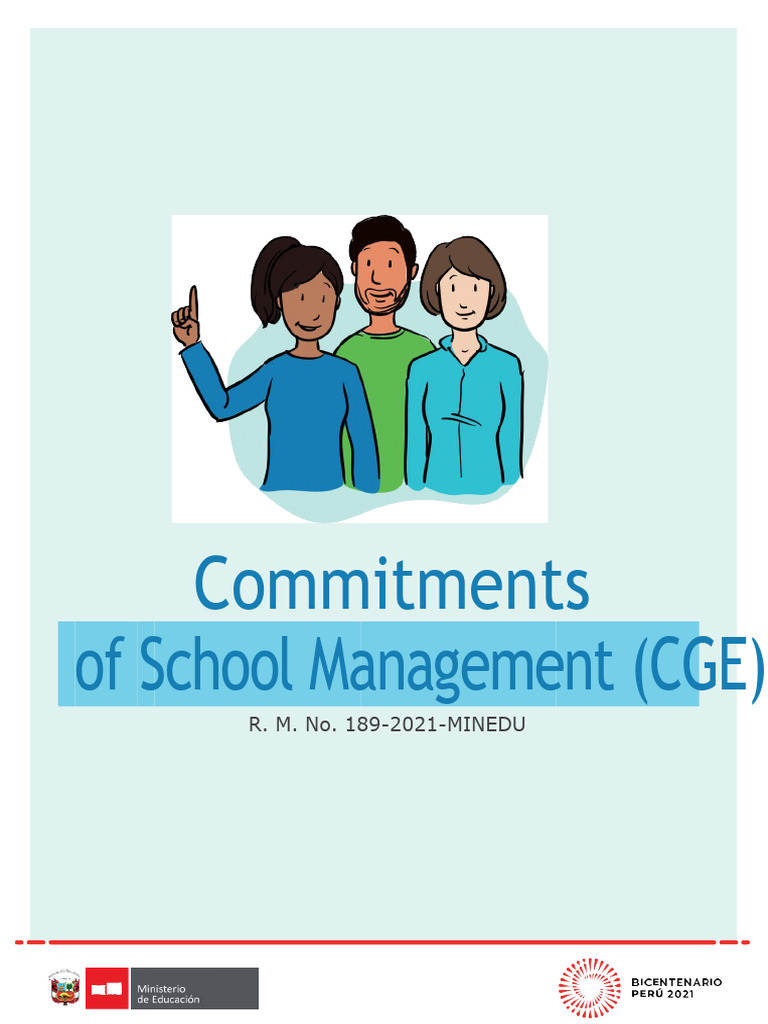 School Management Commitments According To R.M. #189-2021-MINEDU | PDF ...