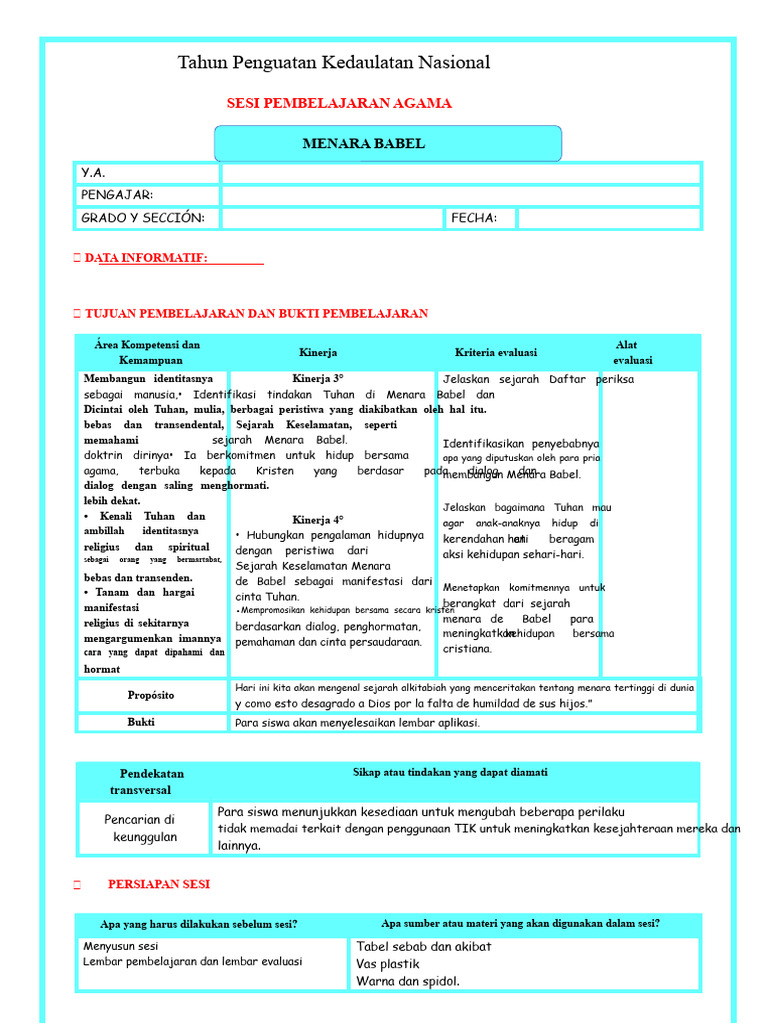 Iv Ses - Religius Kamis 22 Menara Babel | PDF