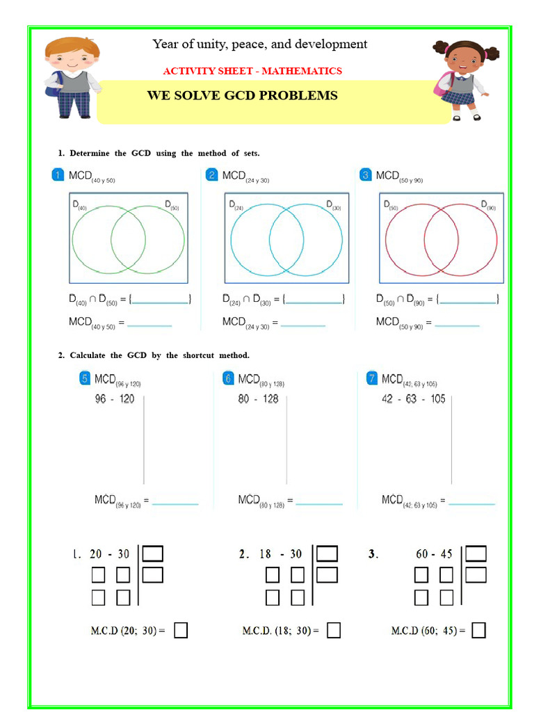 Worksheet-Wednesday-Math-Solving GCD Problems (1) | PDF | Arithmetic ...