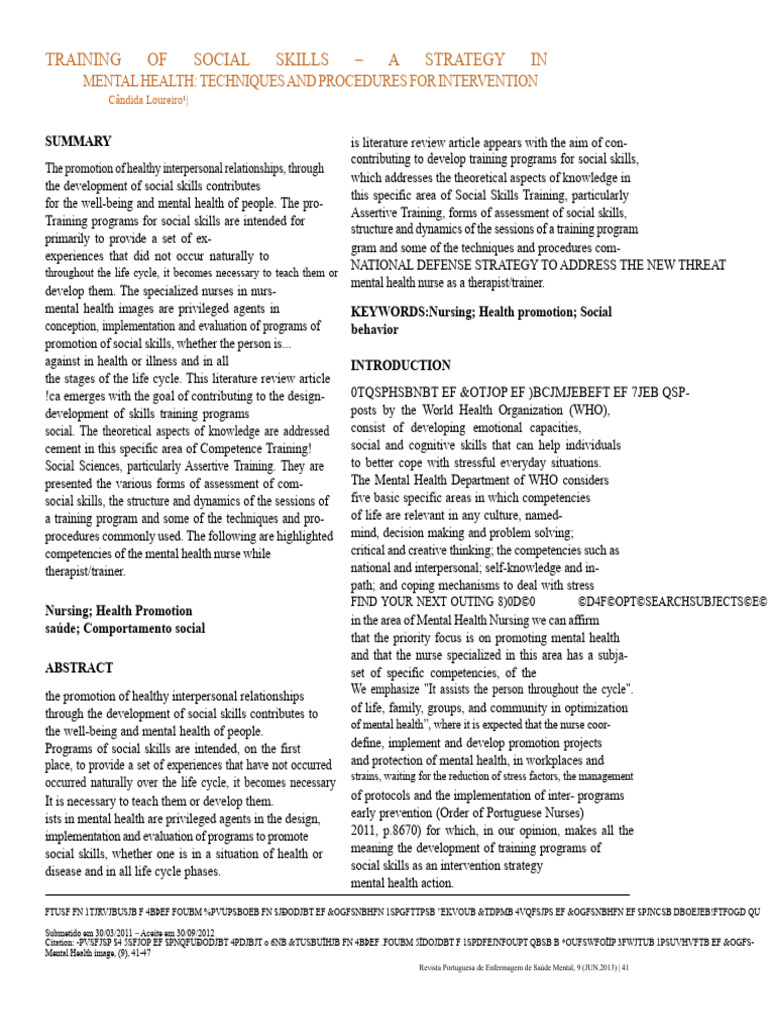 Social Skills Training PDF | PDF | Mental Health | Social Skills