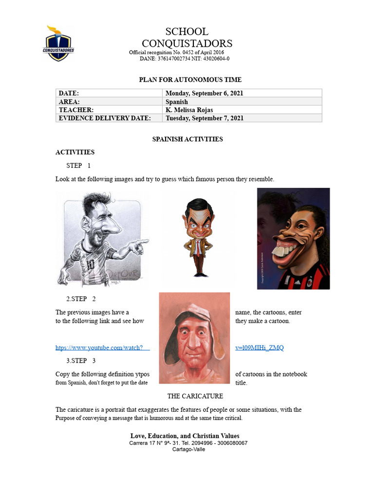 The Caricature For 5TH Grade | PDF | Caricature | Cartoon
