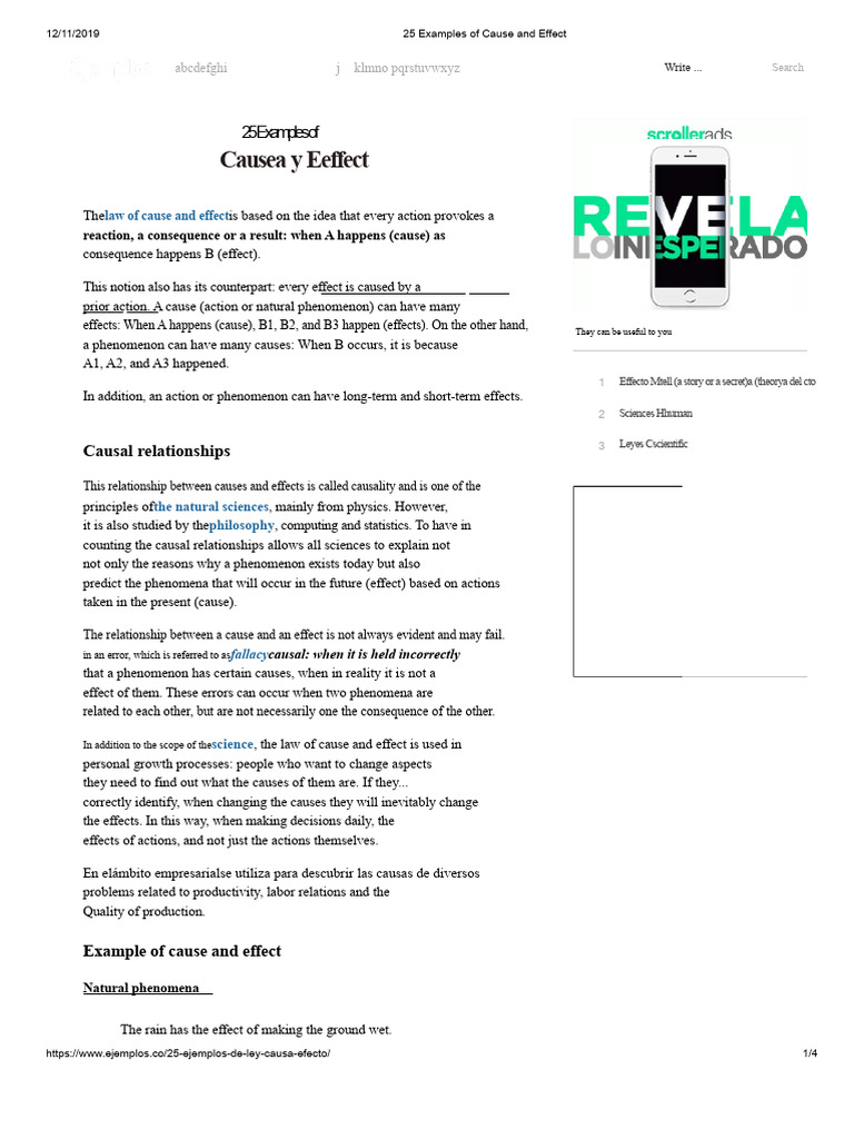 25 Examples of Cause and Effect PDF | PDF | Causality | Foods