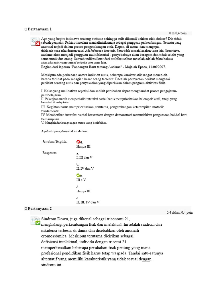 Memahami Autisme dan Kecacatan Intelektual | PDF
