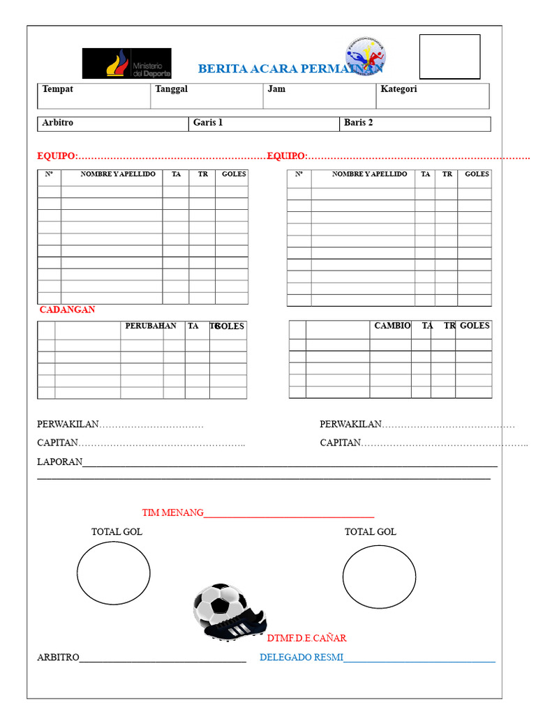 Berita Acara Permainan Futsal | PDF