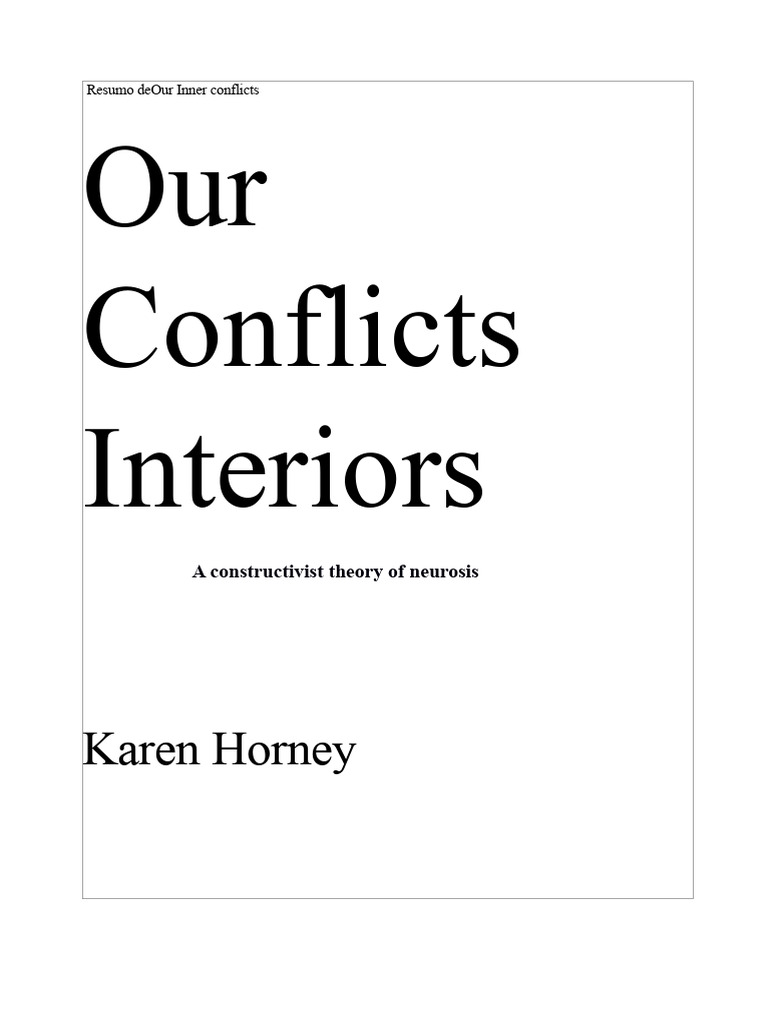 Summary of Our Inner Conflicts | PDF | Psychoanalysis | Neurosis