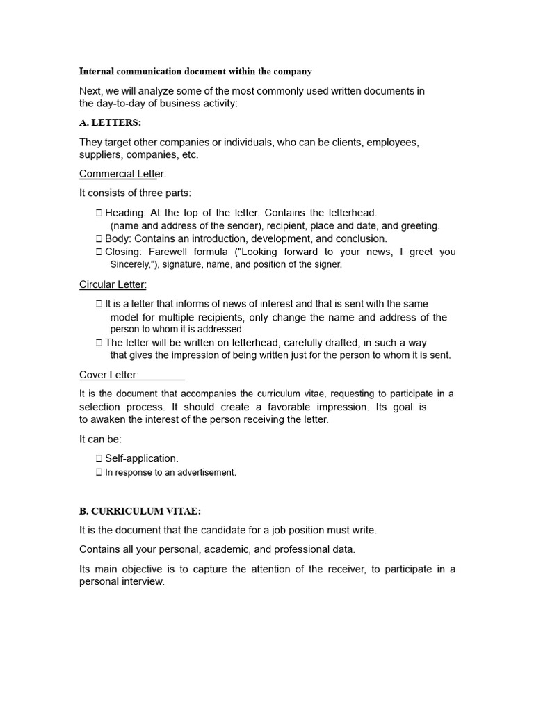 Company Internal Communication Document | PDF | Memorandum | Communication