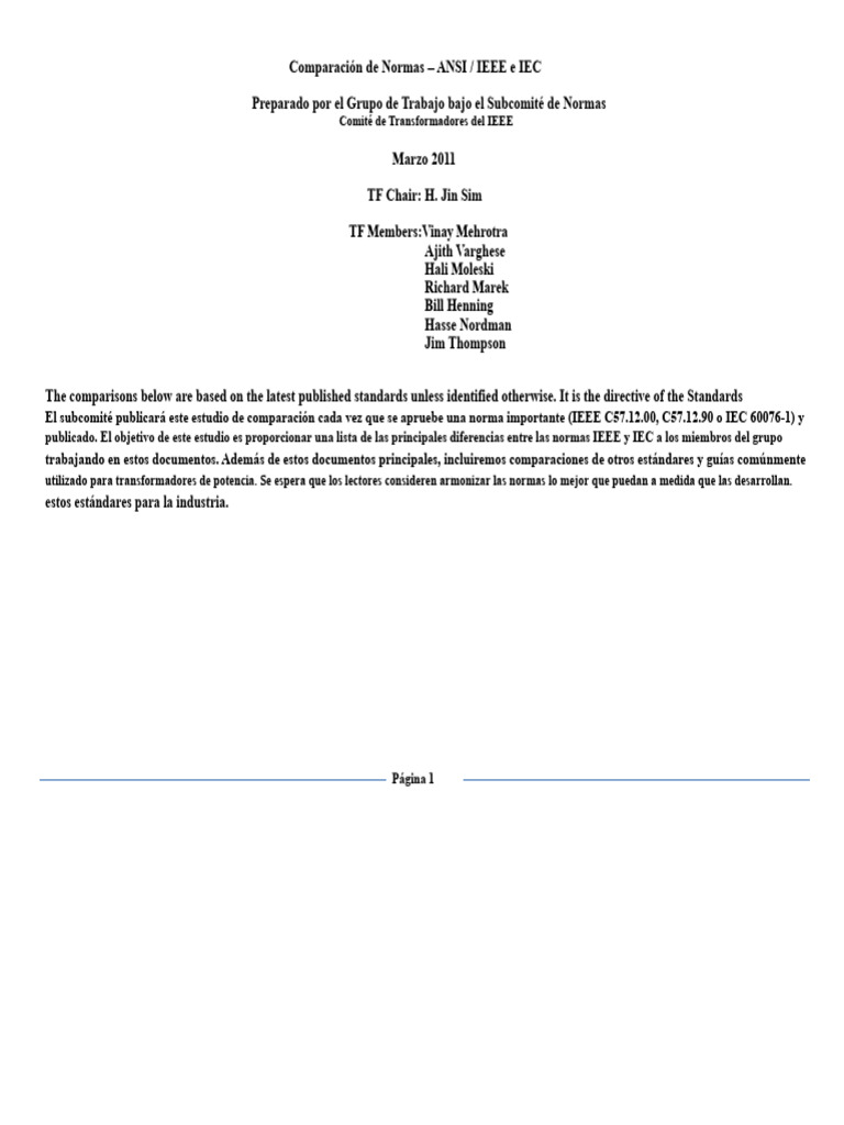 Comparativa de Normas ANSI/IEEE e IEC | PDF | Transformador | Corriente ...