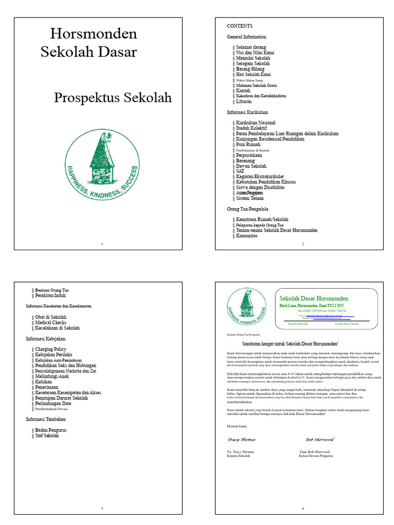 Contoh Prospektus Sekolah Dasar | PDF