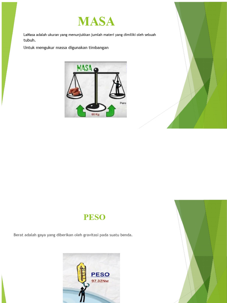 Pengertian Massa, Berat, dan Volume | PDF