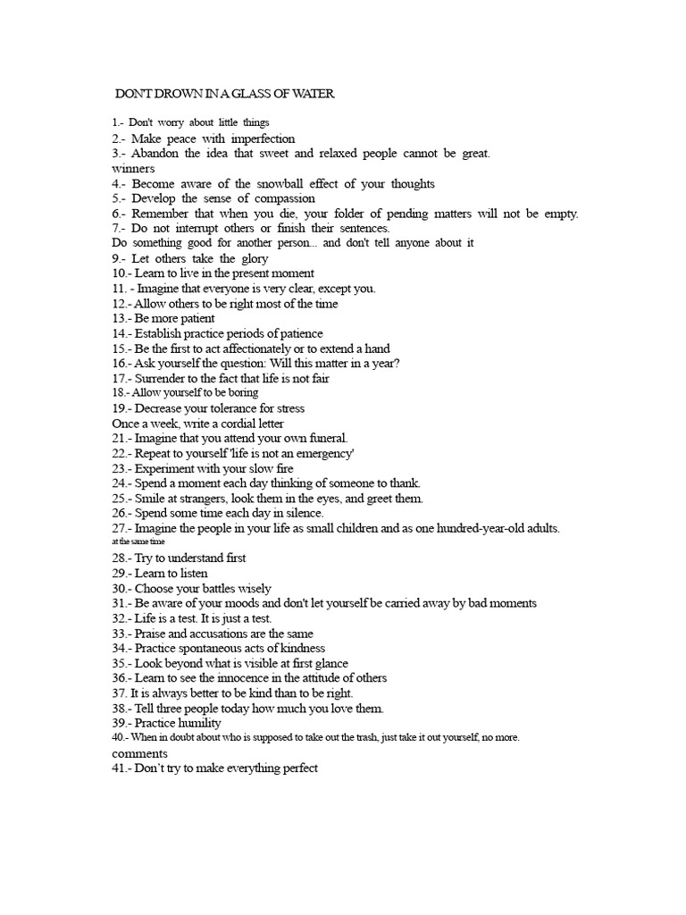 Don't Drown in A Glass of Water | PDF | Psychology | Psychological Concepts