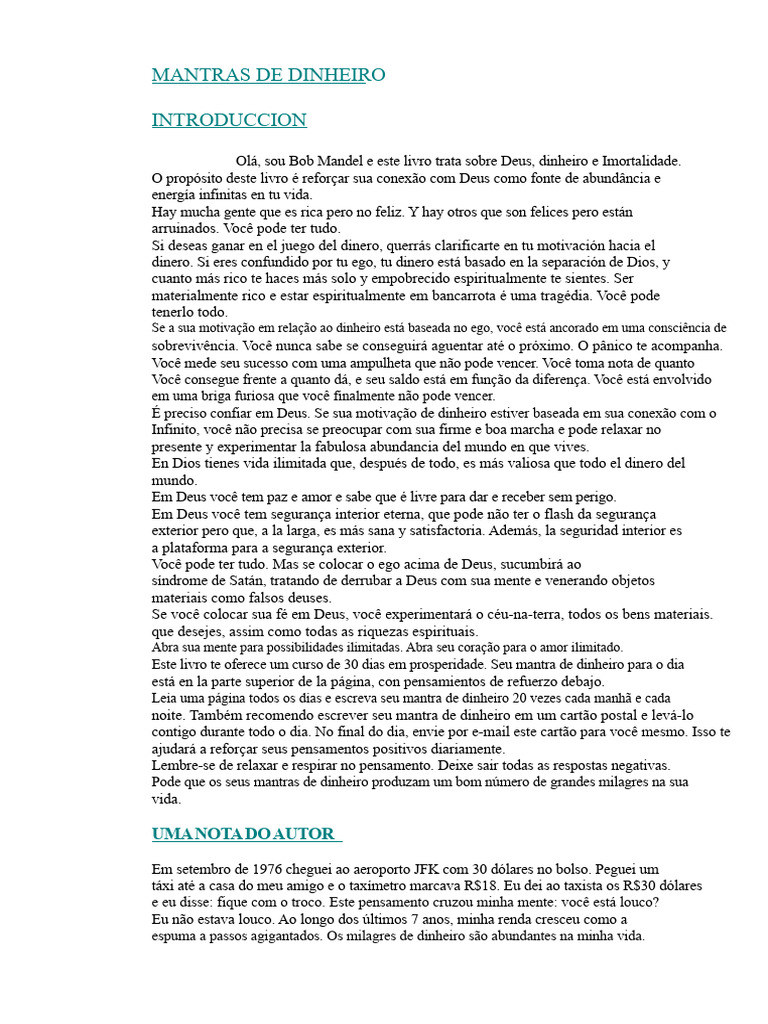 Mantras de Dinheiro | PDF | Deus | Amor