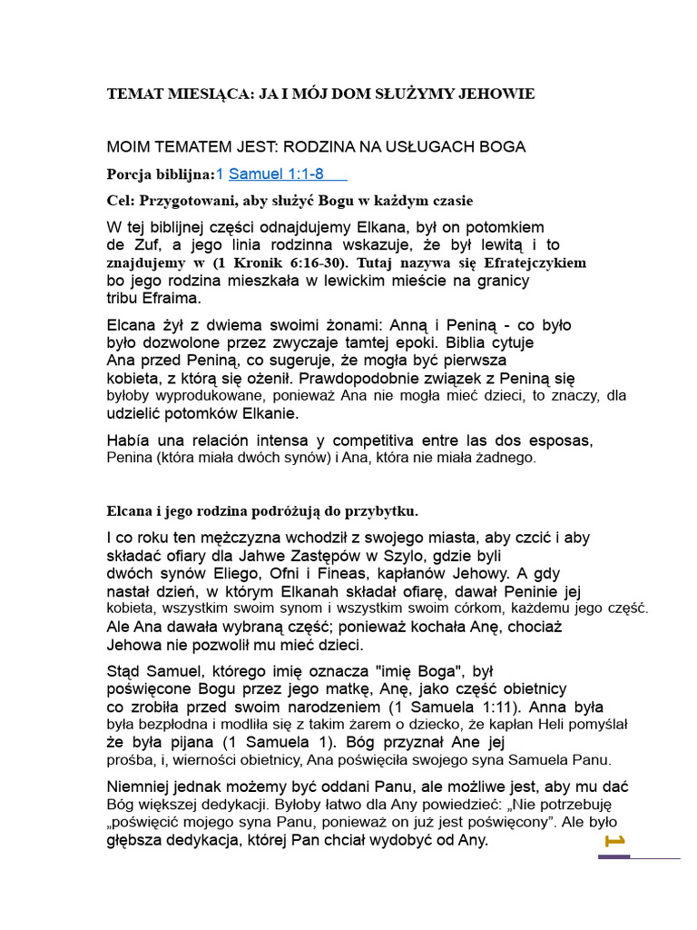 TEMAT MIESIĄCA - Rodzina W Służbie Bożej | PDF