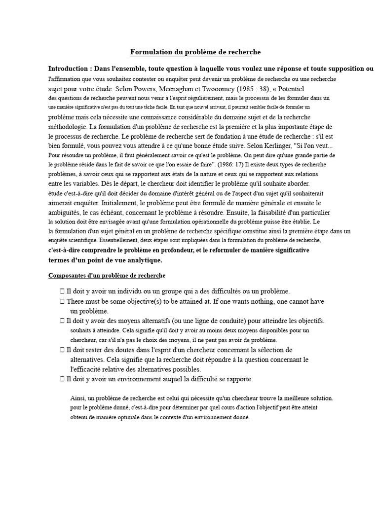 Formulation efficace d'un problème de recherche | PDF | Environnement ...
