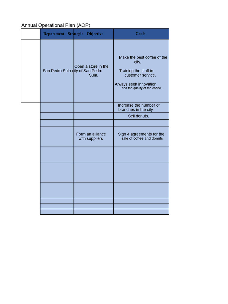 Annual Operational Plan for Coffee Shop | PDF | Business