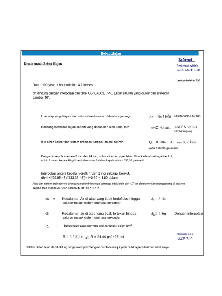 Beban Hujan dan Drainase Atap ASCE 7-10 | PDF