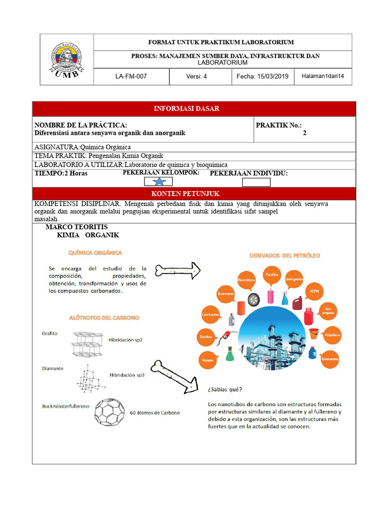 Laporan Senyawa Organik Dan Anorganik Perbedaan | PDF